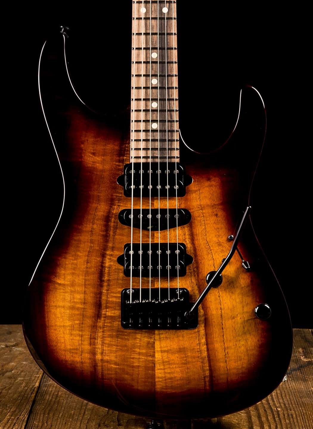 Suhr Modern Custom Curly Koa/Cocobolo - Dark Brown Burst