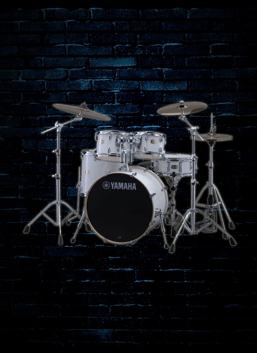 White Yamaha Drum Set