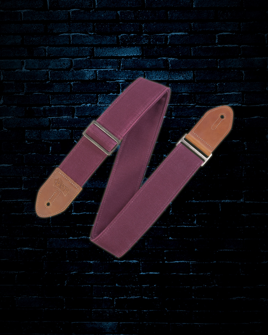 Levy's 2" Textures Series Waxed Canvas Guitar Strap - Burgundy