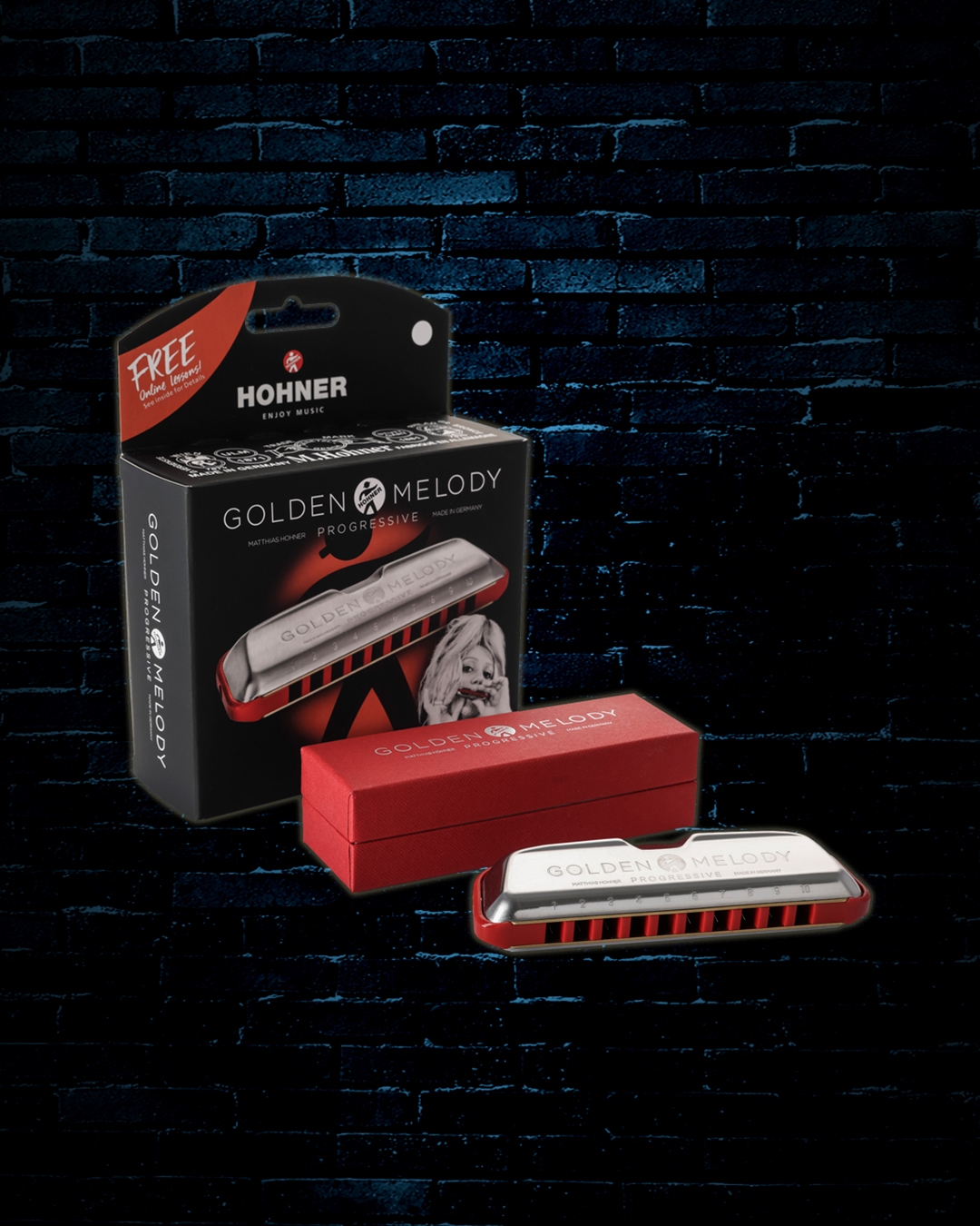 Hohner Progressive Series Golden Melody Diatonic Harmonica - Key of G