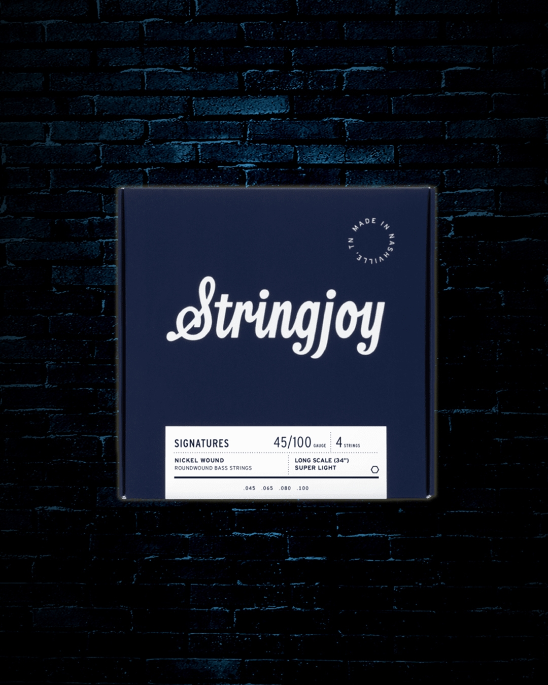 Stringjoy Signatures Nickel Wound 4-String Long Scale Bass Strings - Super Light (45-100)