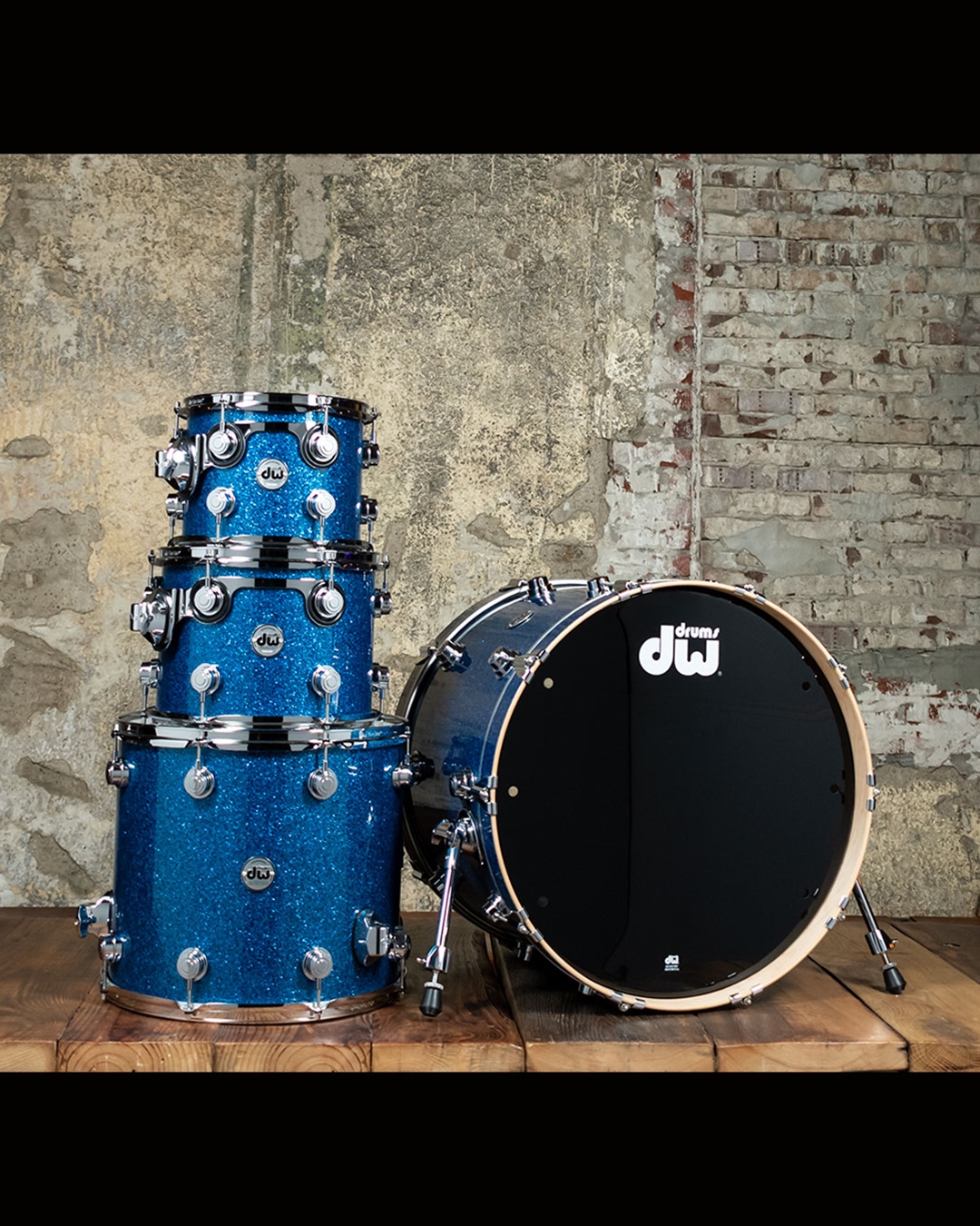 DW Collector's Series SSC Maple 4-Piece Drum Set - Blue Glass